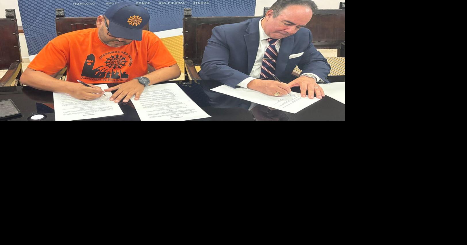 Presidente UPR y HEEND firman acuerdo para el pago del bono de $3,000 ...