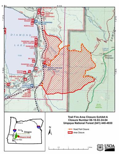 Trail Fire closes portions of Umpqua National Forest, Highway 138E ...