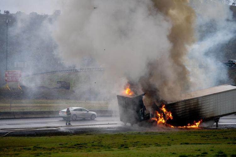 Trailer catches fire along Interstate 5, near Winchester Bridge ...