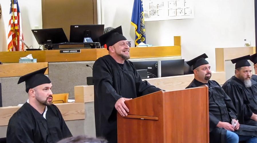 Chris Boice gives keynote speech at drug court graduation | Court ...