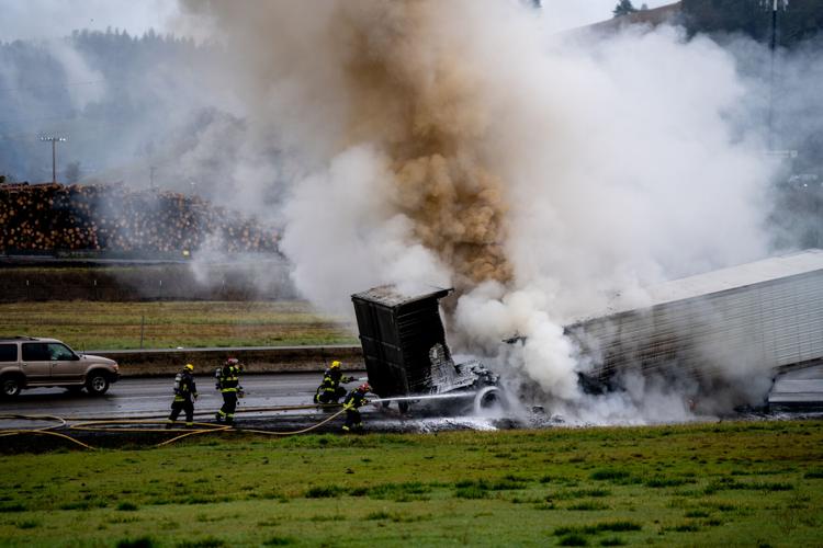Trailer catches fire along Interstate 5, near Winchester Bridge ...