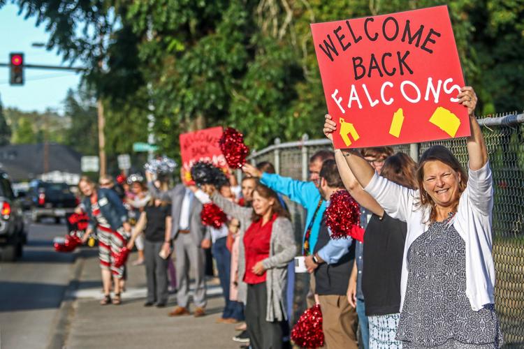 Fir Grove staff give students cheerful return to school | Education ...