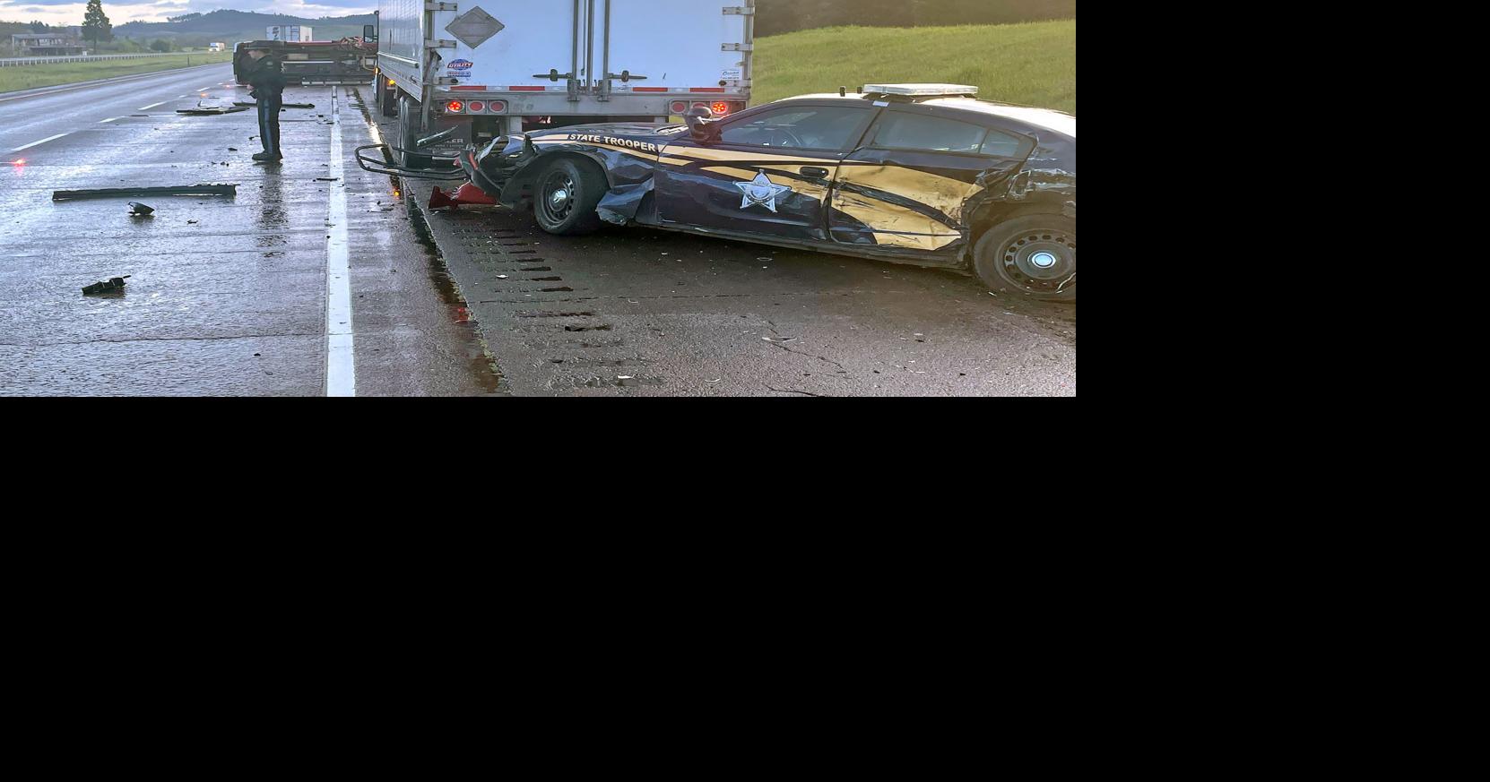 No injuries after pickup collides with OSP cruiser along I-5 | News ...