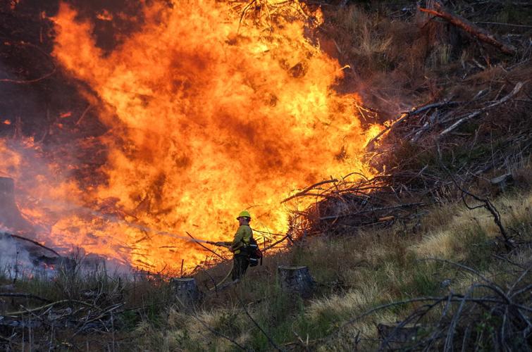 Highway open near Kellogg fire; cause under investigation | Wildfires ...