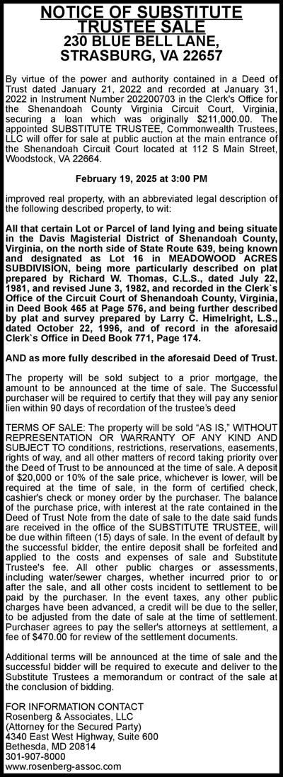 230 Blue Bell Lane_23-001382-VA-F-1 | 1-22 & 29 | Notices | nvdaily.com