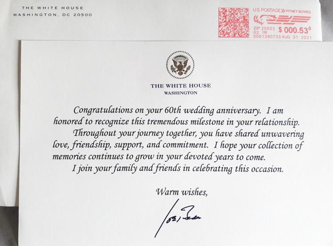 3 milestone events, 3 letters from the White House: Couple celebrates ...