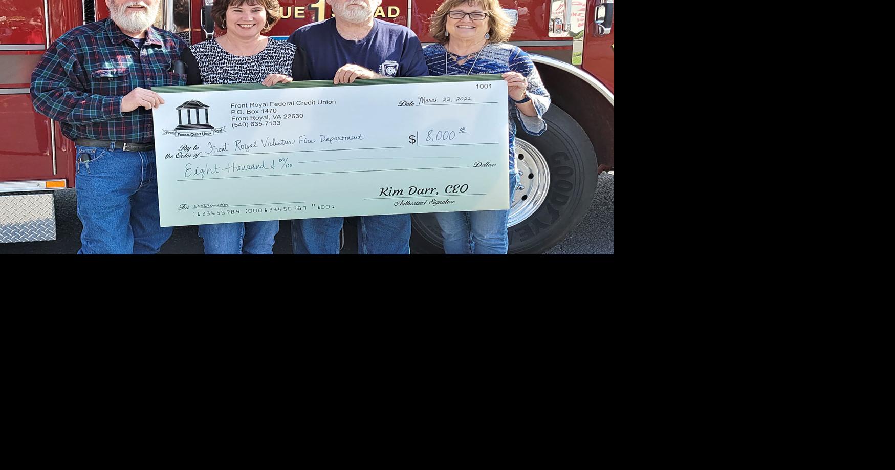 FRCU donates to Front Royal Fire Department | Nvdaily | nvdaily.com