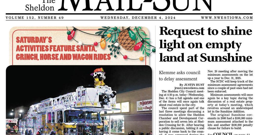 The Sheldon Mail-Sun Dec. 4, 2024 | | nwestiowa.com