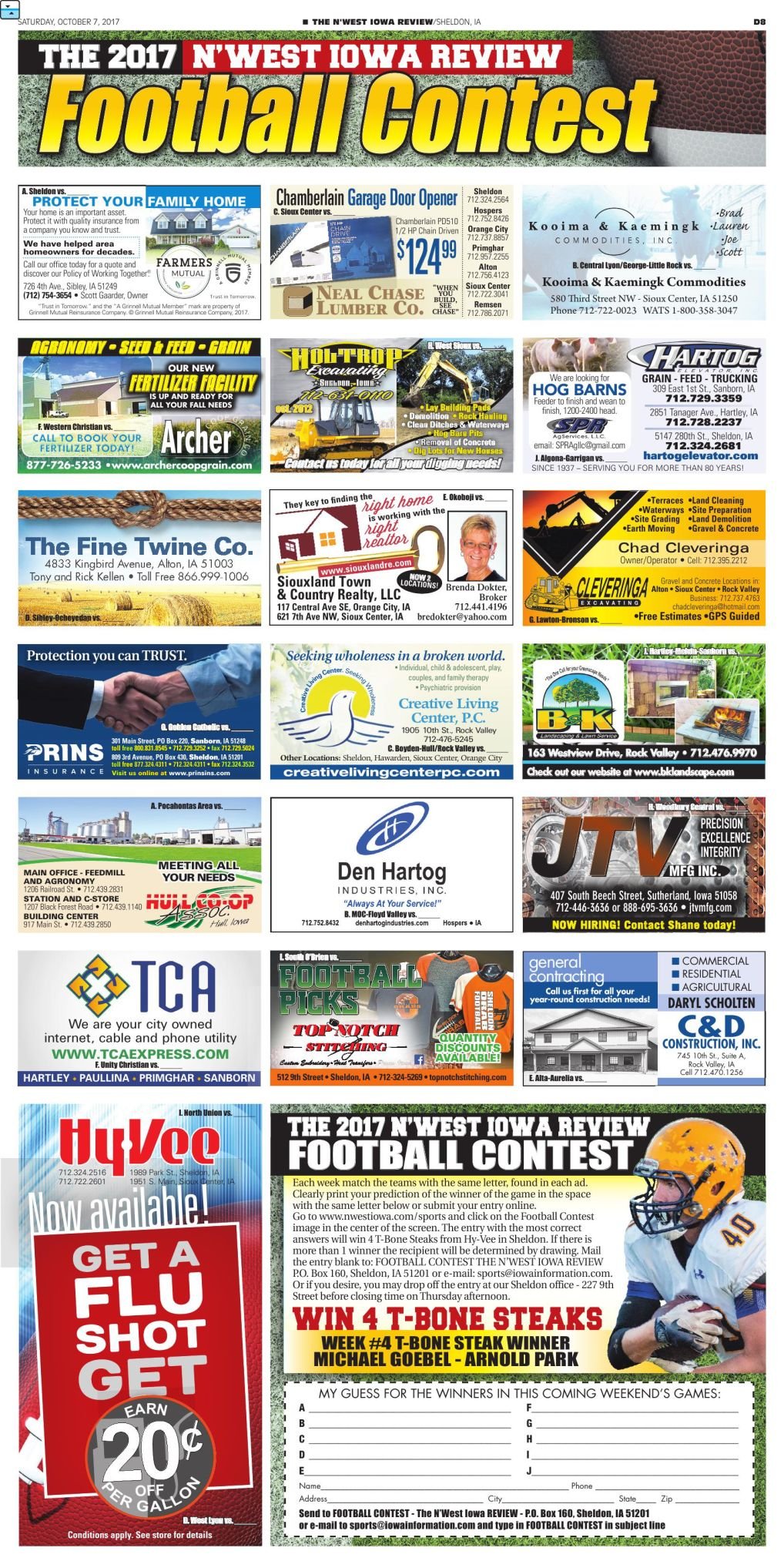 Football Contest: Oct. 13 | Sports | nwestiowa.com