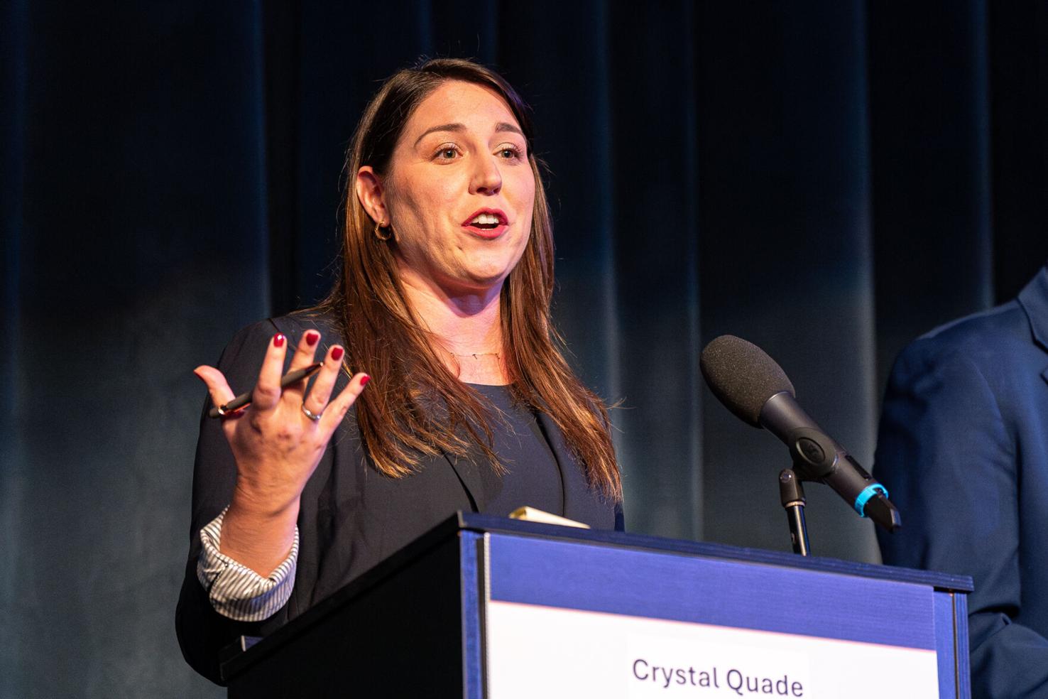 Crystal Quade runs as Democratic candidate for Missouri governor, talks ...