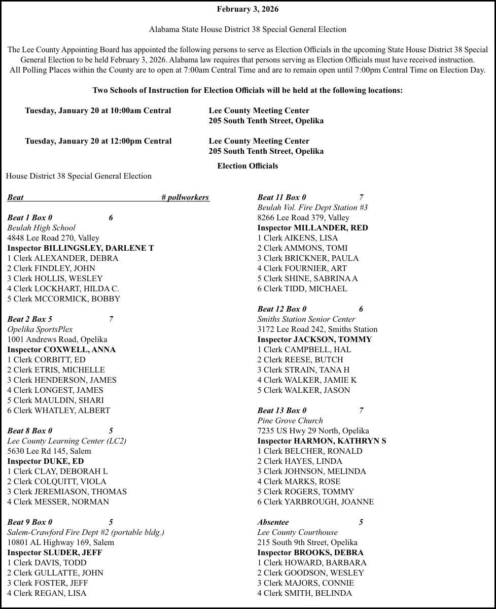 LEE COUNTY PROBATE OFFICE