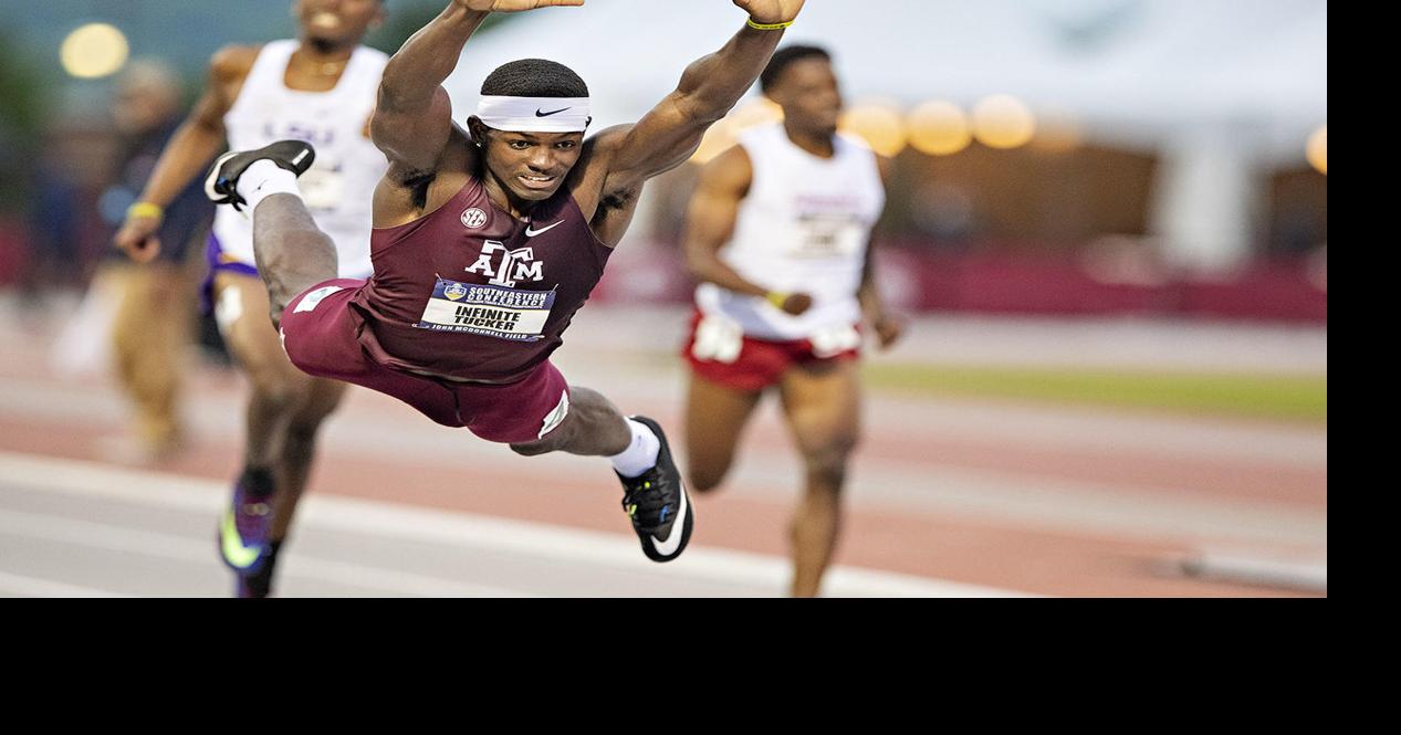 Texas A&M hurdler's dive across finish line at SEC meet goes viral