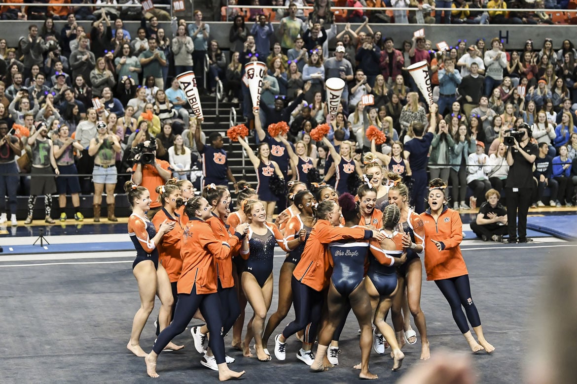 No. 17 Auburn gymnastics takes down No. 4 LSU in front of sellout crowd