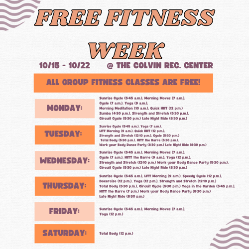 Colvin Recreation Center promotes Free Fitness Week | News | ocolly.com