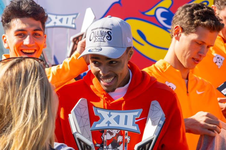 OSU's Brian Musau makes history with third straight Big 12 title ...