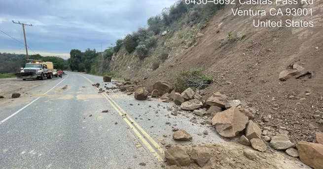 Slide still blocking Hwy. 150 at Casitas Pass on Sunday, Feb. 25 ...