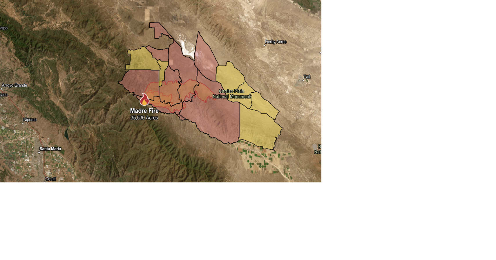DAY 1 UPDATE | Madre Fire explodes to 35,531 acres between SB and SLO ...