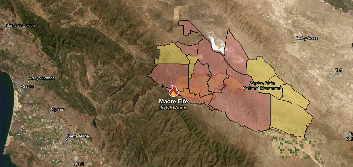 DAY 1 UPDATE | Madre Fire explodes to 35,531 acres between SB and SLO ...