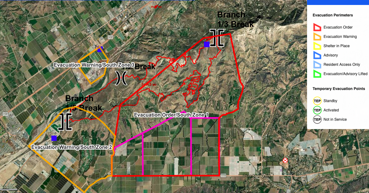 New EVAC map at 7:30 p.m. | | ojaivalleynews.com