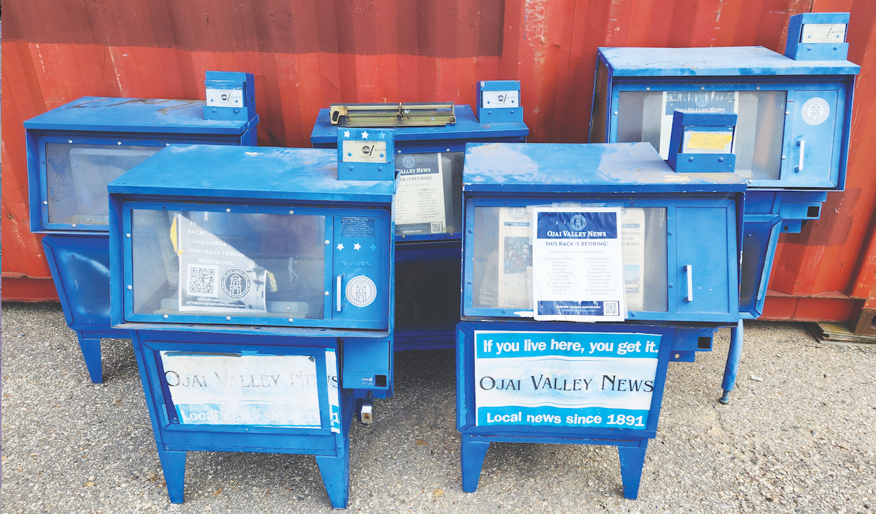 Blue Plastic Newspaper Dispensers