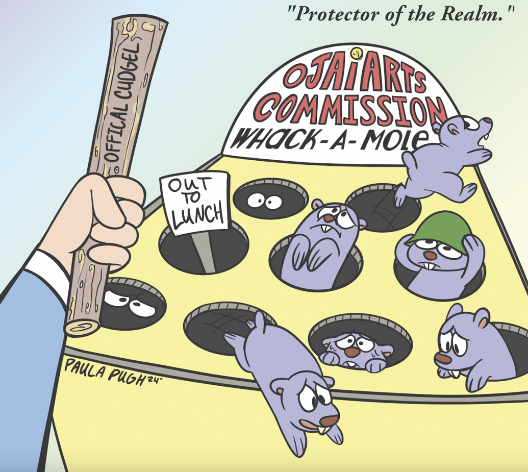 Ojai Arts Commission whack-a-mole | Editorial Cartoon | ojaivalleynews.com