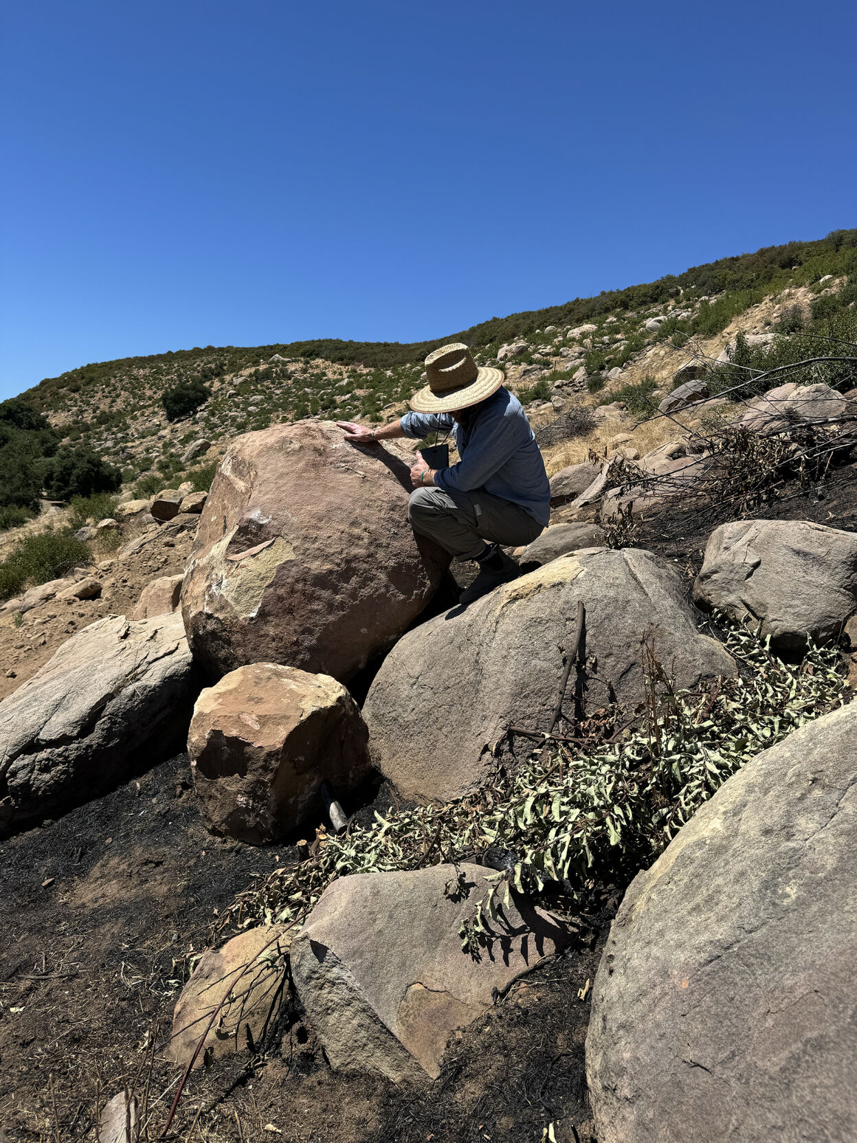 Fire in Upper Ojai fuel break ignited by apparent rockfall ...
