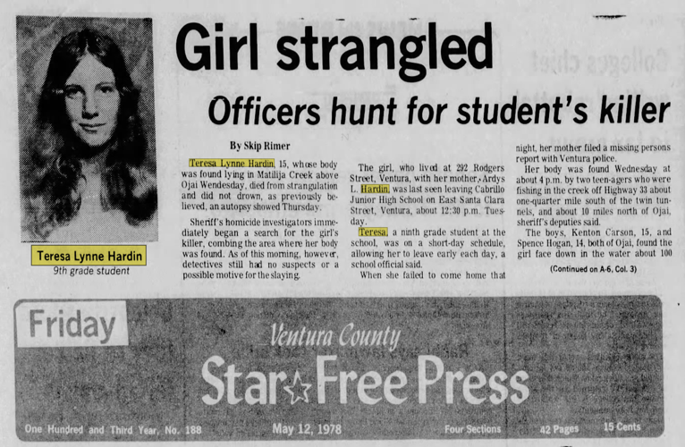 OJAI: Teresa Lynne Hardin - 1978 | Coldcases | ojaivalleynews.com