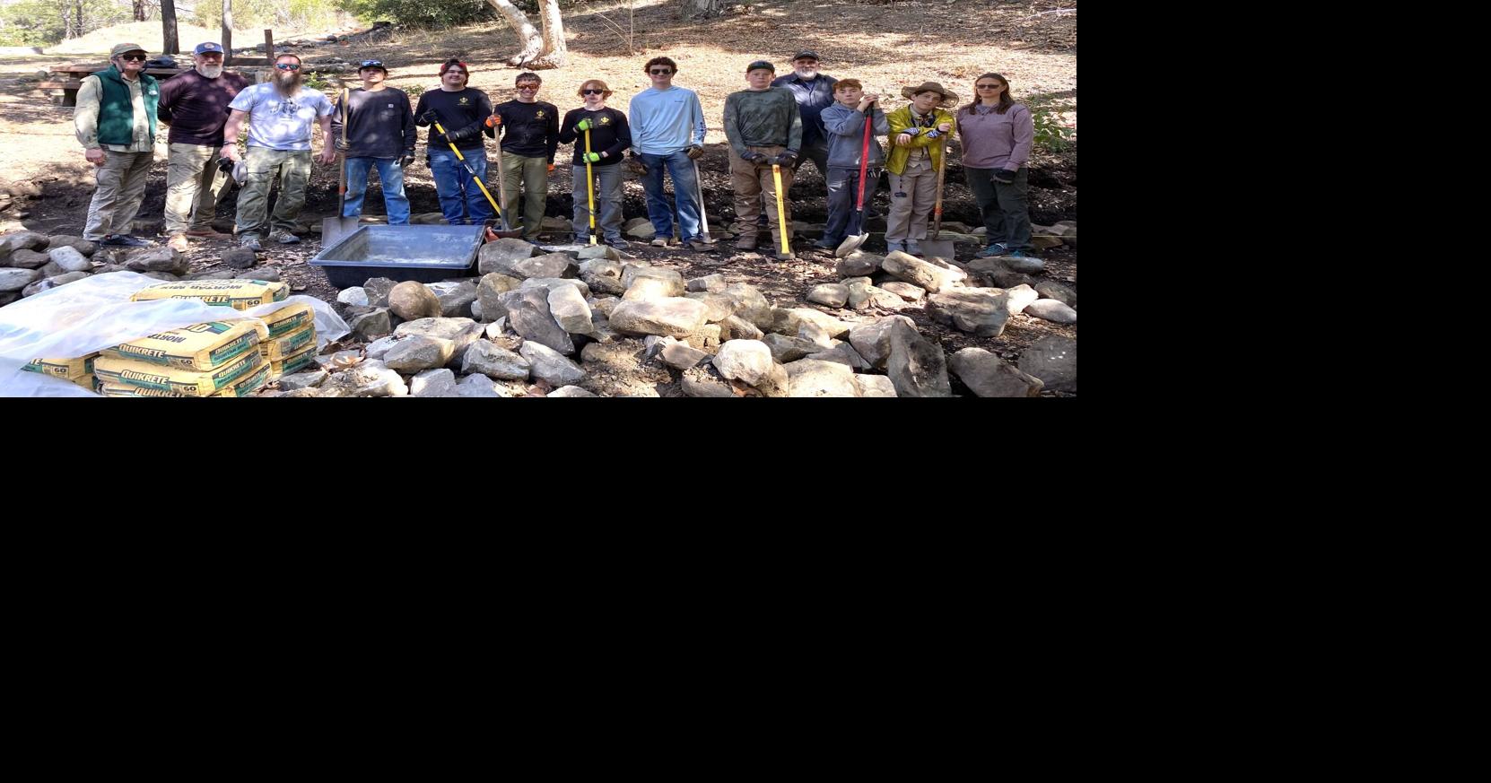 Scouts rebuild historic wall at Wheeler Gorge Visitor Center | Outdoors ...