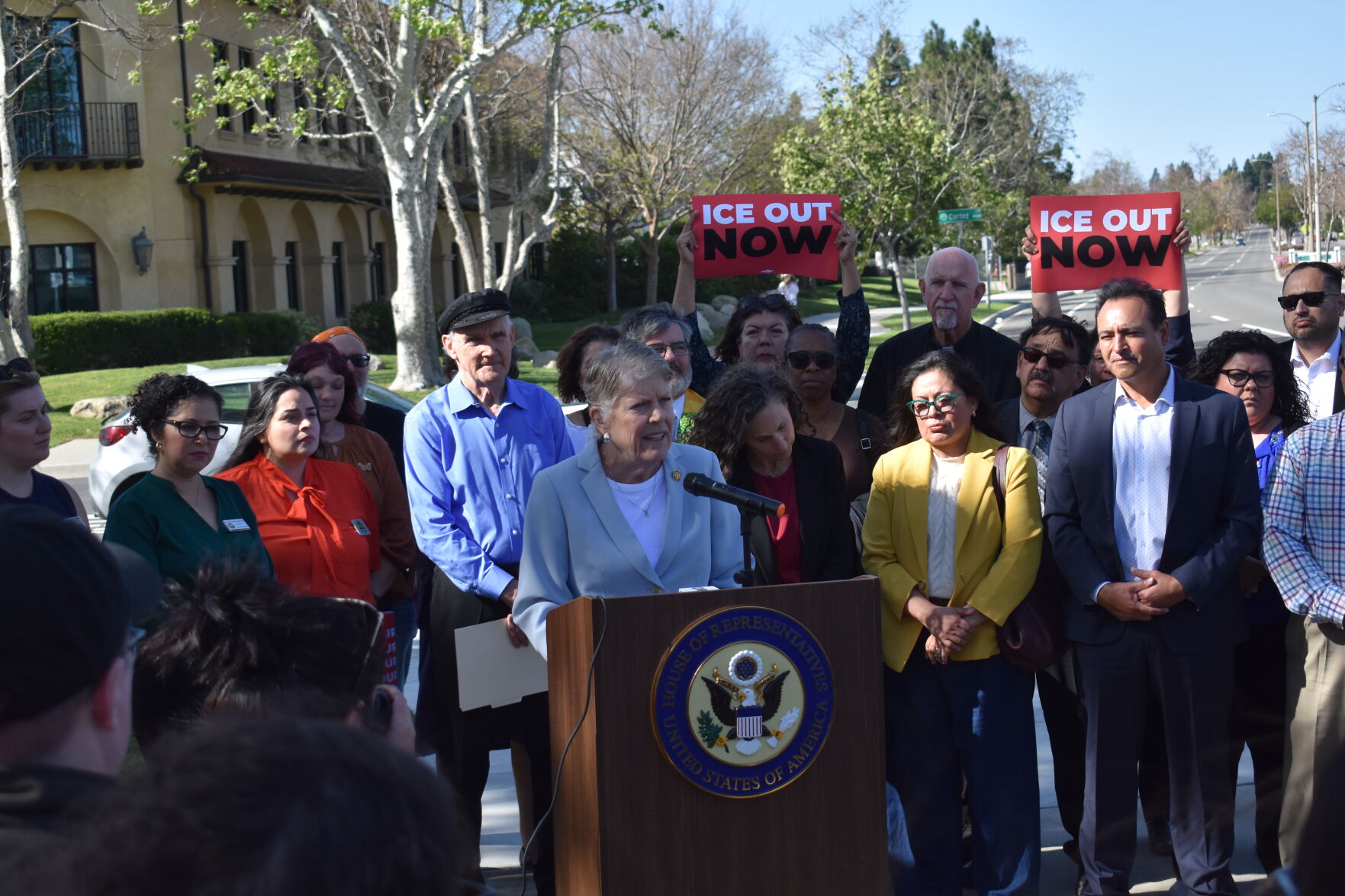 Rep. Brownley, community leaders address ICE concerns in front of ...