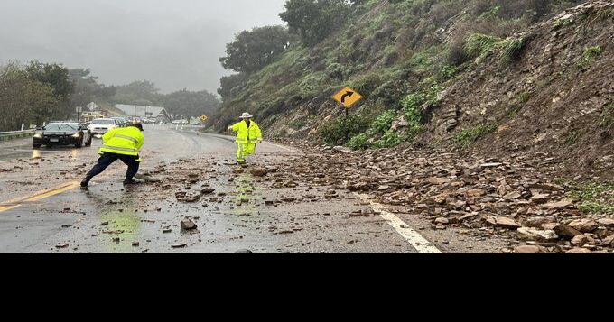 UPDATE: Highway 33 reopened at Arnaz Grade after slide | News ...