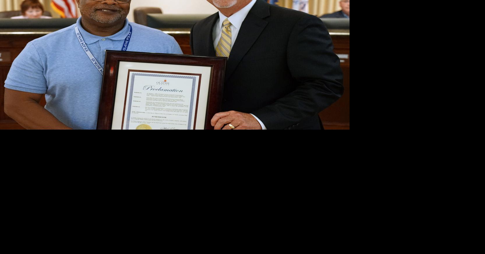 Police advisory council member accepts Juneteenth proclamation ...