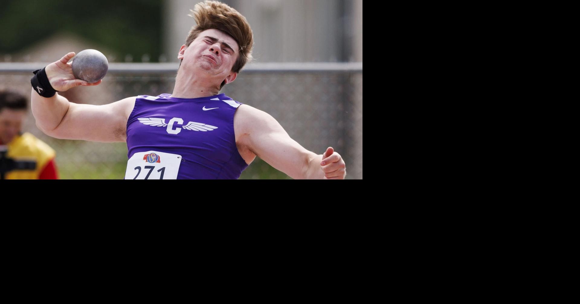 Omaha Central's Ike Ackerman breaks Nebraska shot put state record