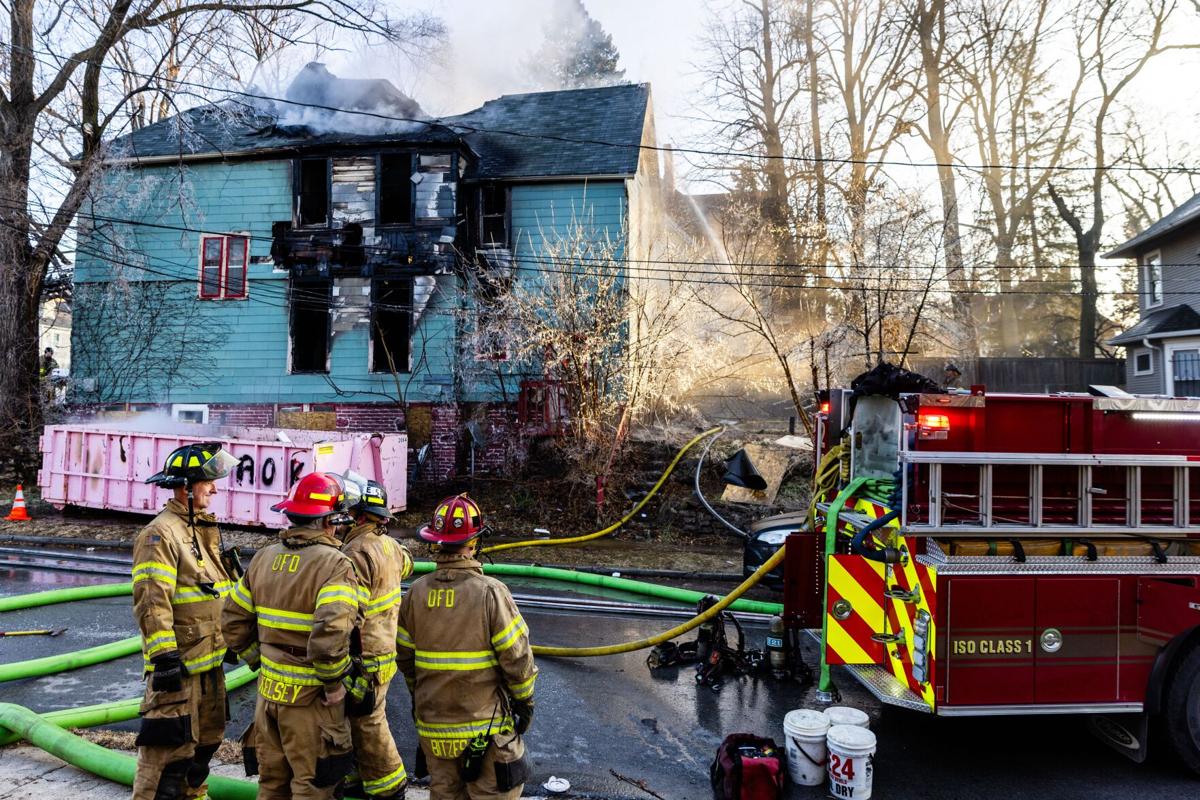 Omaha firefighters on defense during vacant house fire