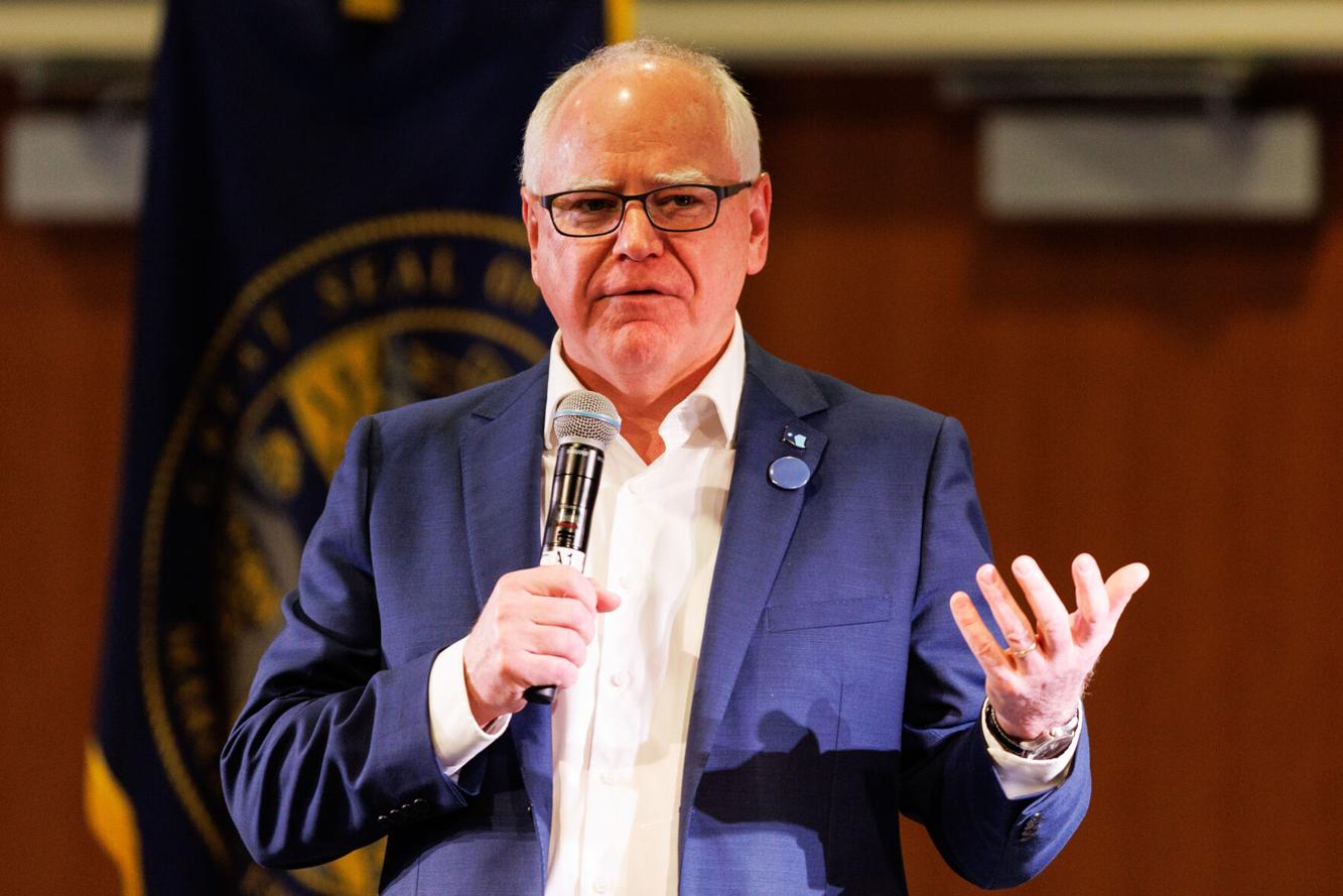 Tim Walz hosts Omaha town hall, criticizes Republicans