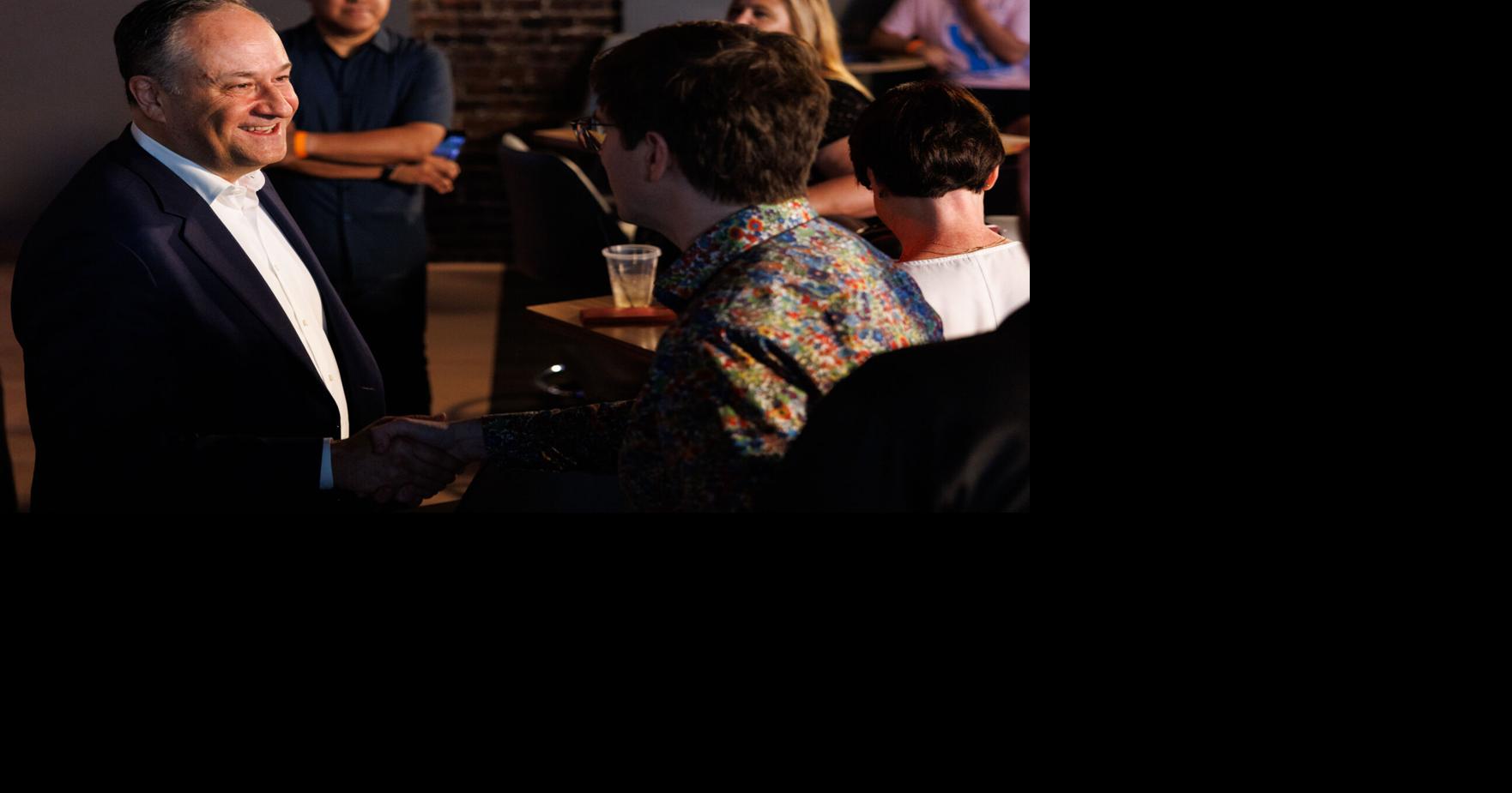 Doug Emhoff campaigns for Joe Biden in Omaha