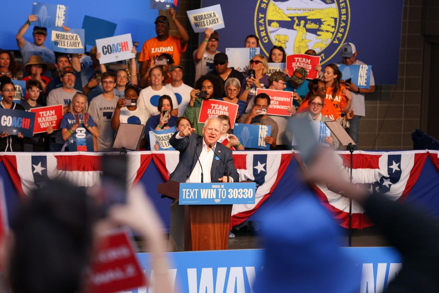 Photos: Democratic VP candidate Tim Walz visits the Omaha metro