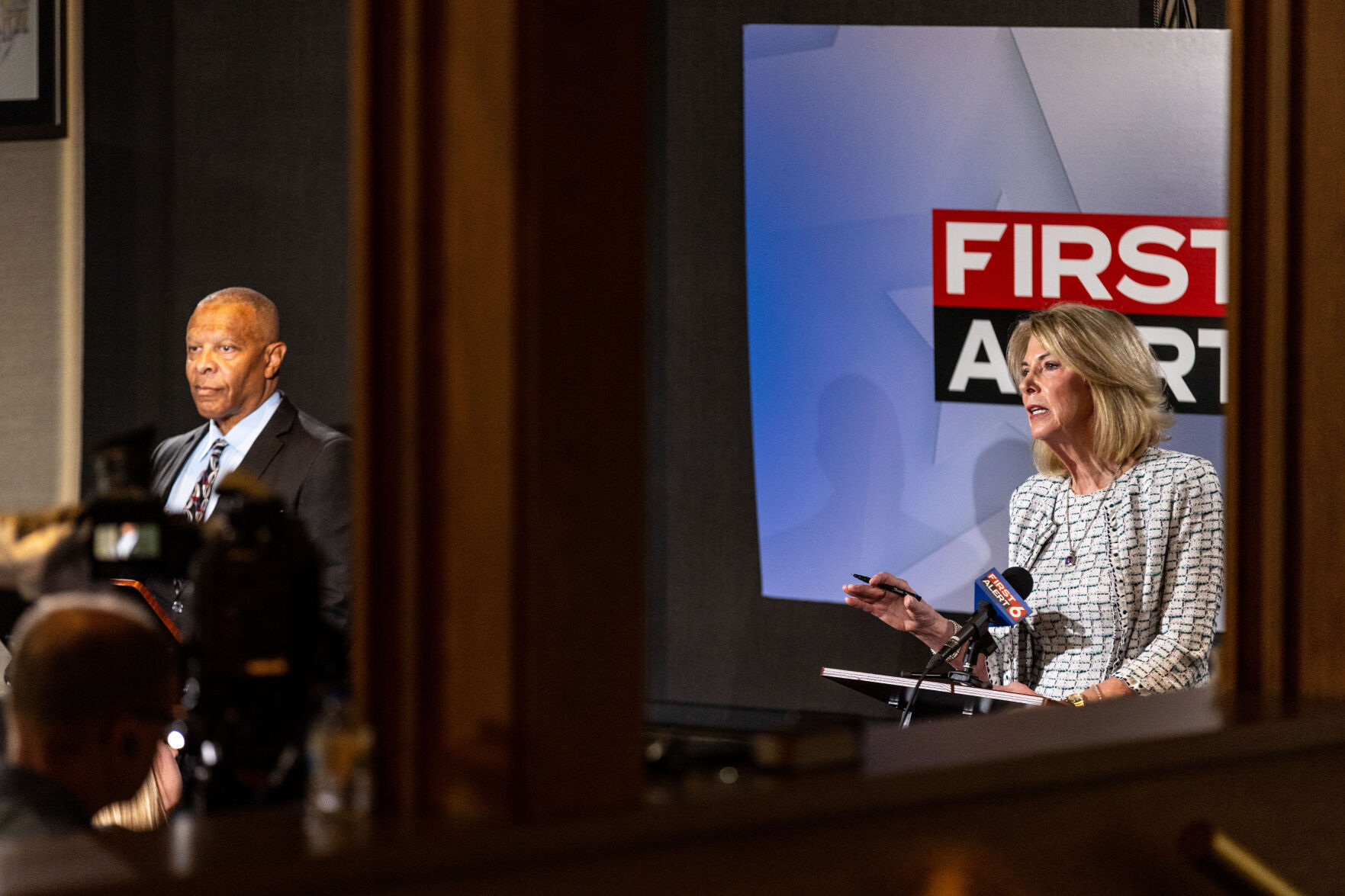 Photos: Jean Stothert and John Ewing debate at the Omaha Press Club