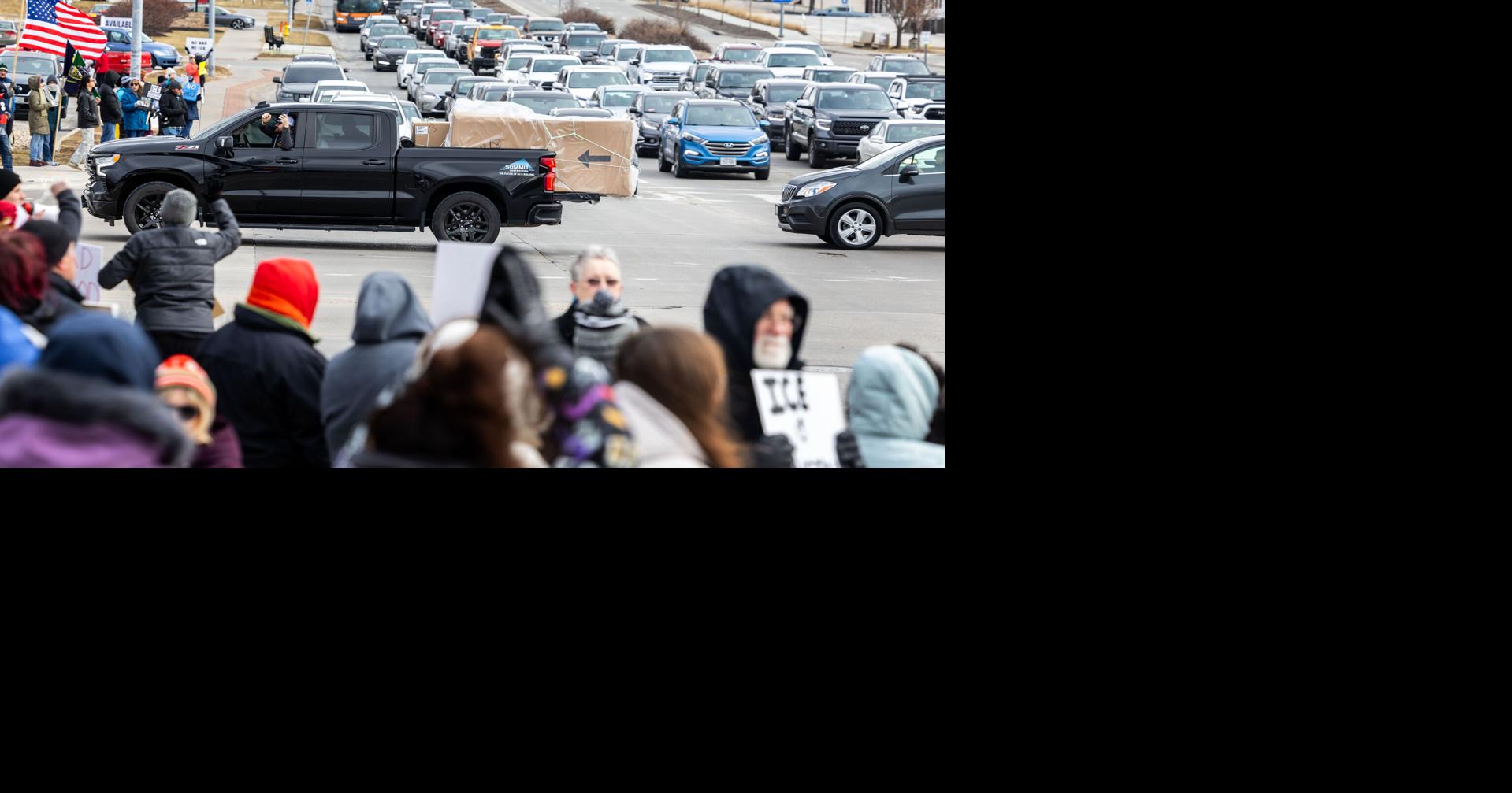 Photos: Hundreds protest ICE at 72nd and Dodge