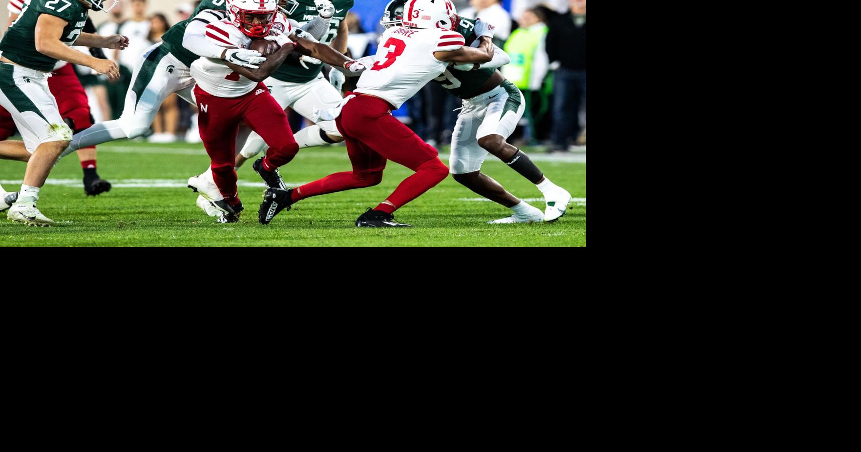 Husker offensive line struggles early, helps grind out yards late