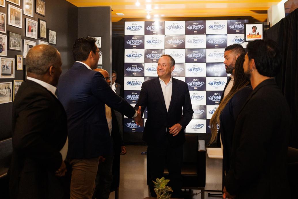 Photos: Second gentleman Doug Emhoff visits Omaha for small business ...