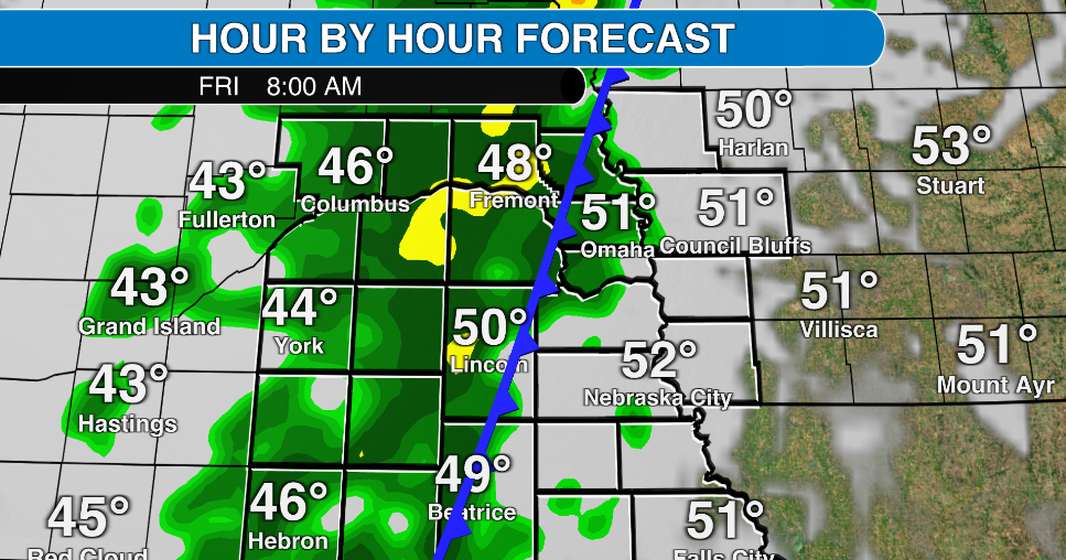 Another cold front arrives Friday in southeast Nebraska