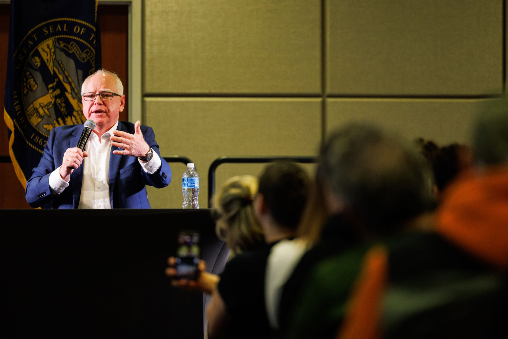 Tim Walz hosts Omaha town hall, criticizes Republicans