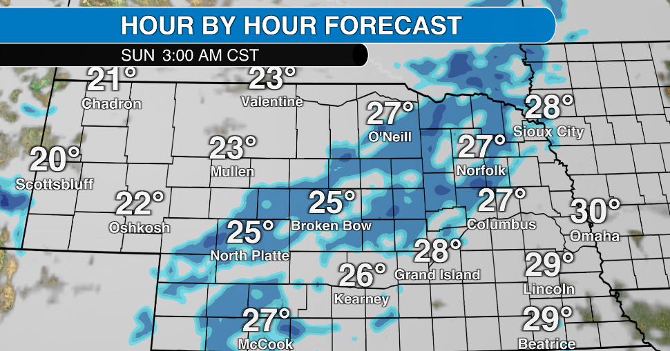 Colder temperatures and snow in Nebraska this weekend
