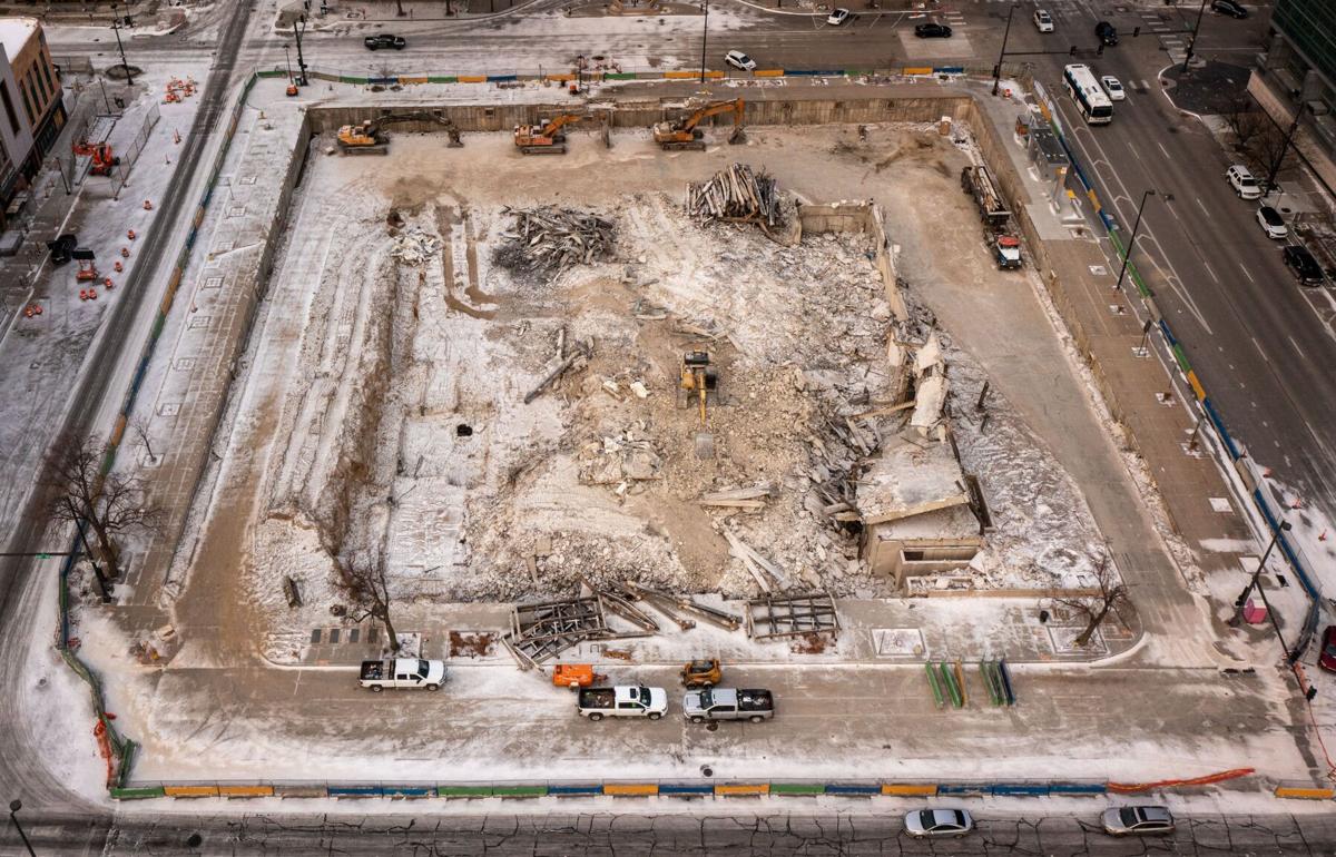 Rubble and dust are all that remain of Omaha's W. Dale Clark Library