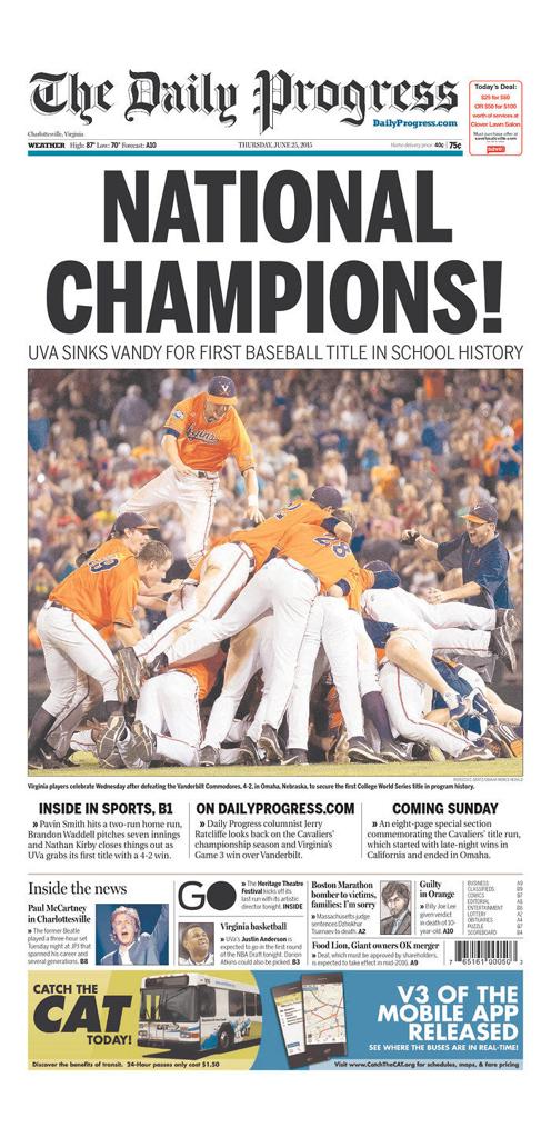 A look at Virginia's championship through newspaper front pages