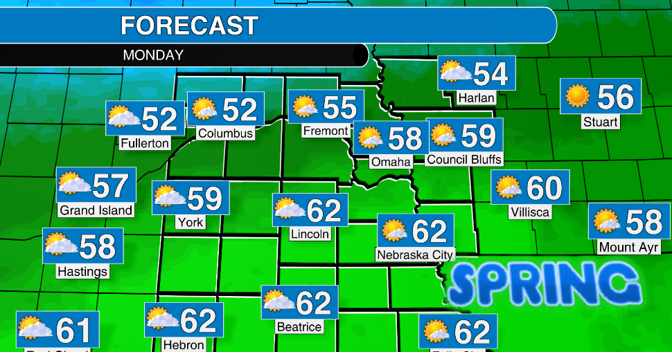 Warming up for the first day of spring in southeast Nebraska, but a ...
