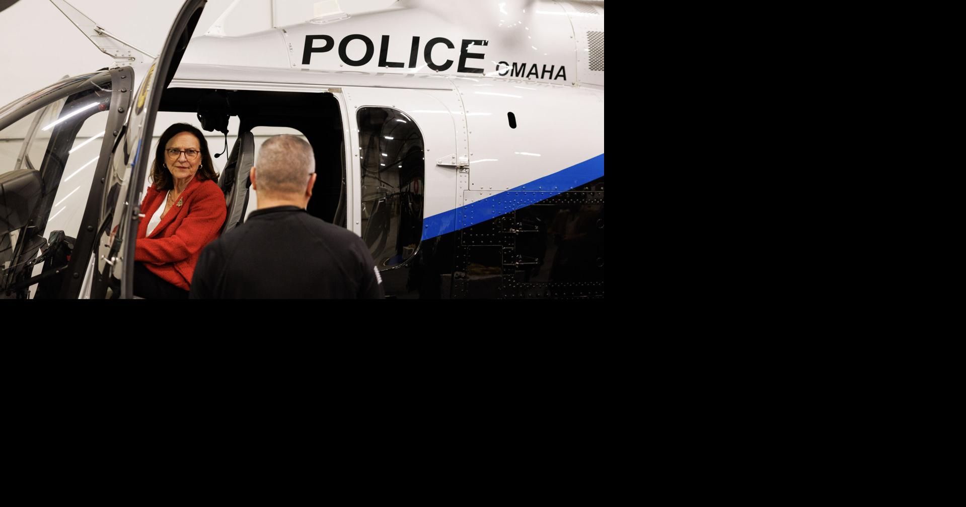 Omaha police show new helicopter to Sen. Deb Fischer who helped buy it