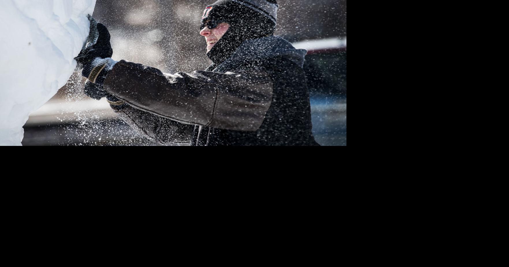 'We're just having fun': Snow sculptors brave the cold to chip, scrape ...