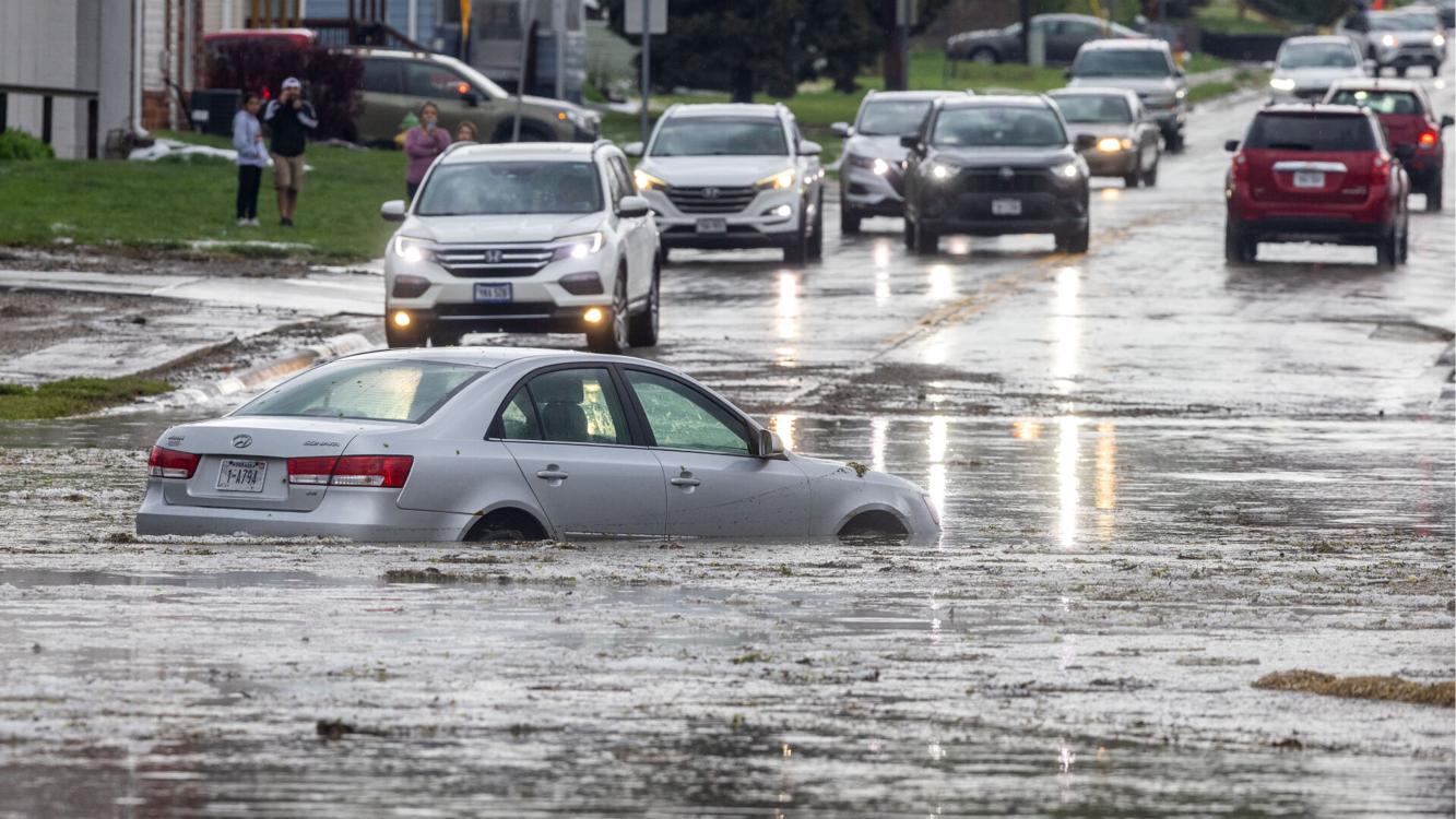 Severe weather brings hail, flooding to Omaha metro on April 24, 2025