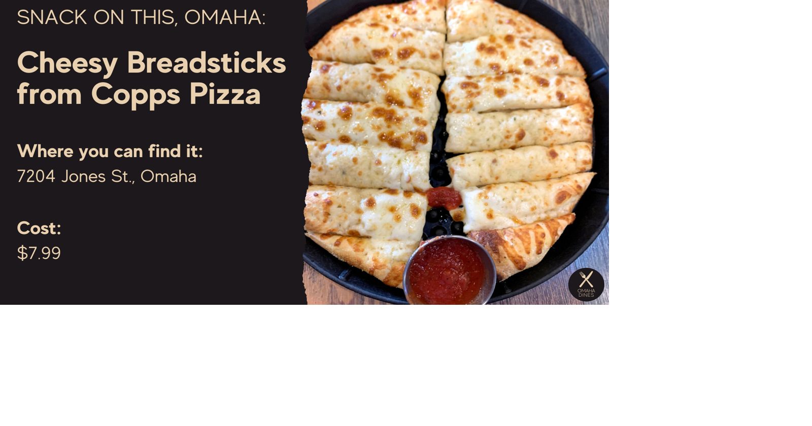 Snack on this, Omaha: Cheesy Breadsticks from Copps Pizza